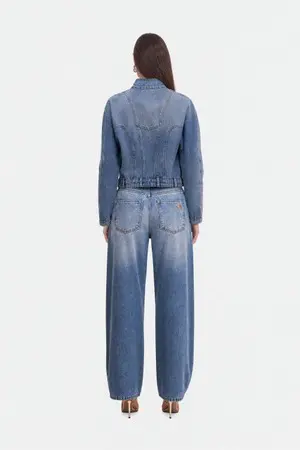 NOCTURNE Stand Collar Denim Jacket