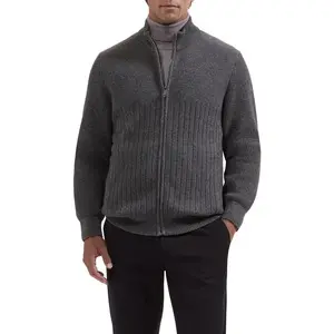 Bugatchi Full Zip Sweater - Anthracite