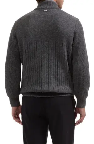 Bugatchi Full Zip Sweater - Anthracite