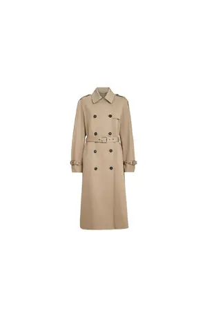 Brunello Cucinelli Cotton And Linen Twill Trench With Monili