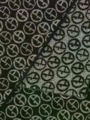 Giorgio Armani Logo-pattern Frayed Scarf