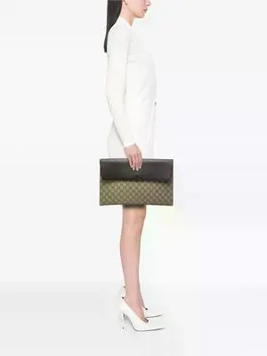 Gucci 2000-2015 Gg Supreme Envelope Clutch Bag - Neutrals