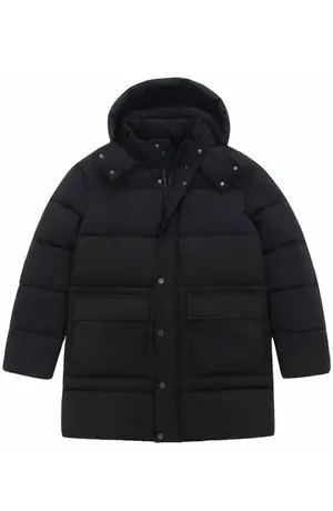 ROKKA&ROLLA Hudson Hooded Mid-length Puffer Jacket - Black