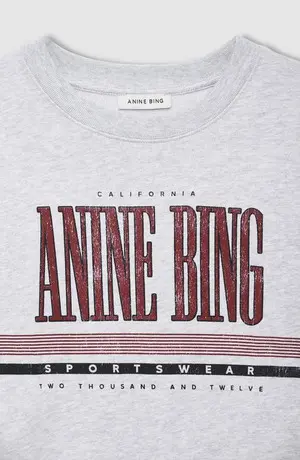 ANINE BING Sporty Cropped Sweatshirt - Heather Grey