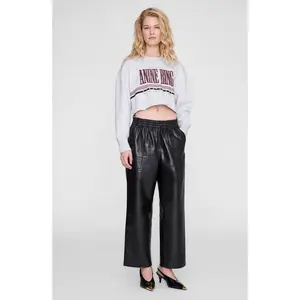 ANINE BING Sporty Cropped Sweatshirt - Heather Grey