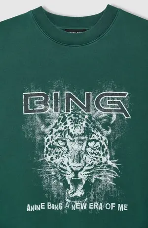 ANINE BING Miles Sweatshirt Leo Muse - Deep Emerald