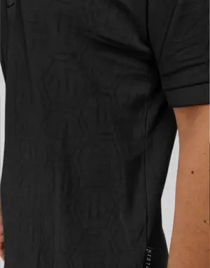 Philipp Plein Jacquard Polo T-shirt Monogram - Black