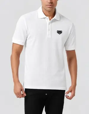 Philipp Plein Jacquard Polo T-shirt Monogram - White