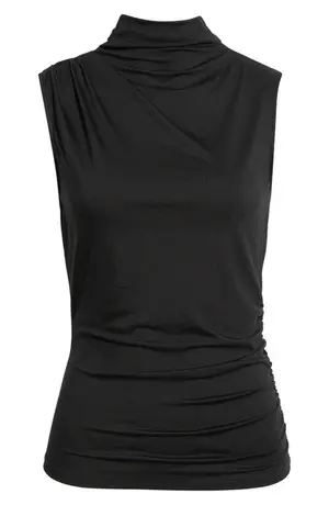 Veronica Beard Mylie Ruched Sleeveless Top