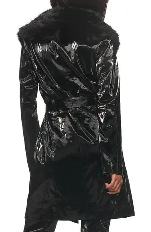 I.AM.GIA Castor Faux Leather Jacket With Faux Fur Collar