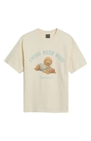SANTO STUDIO Thugs Need Hugs Football Graphic T-shirt
