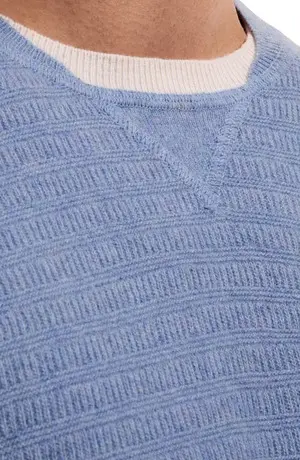Bugatchi Wool & Cashmere Crewneck Sweater - Air Blue