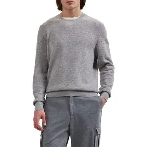 Bugatchi Wool & Cashmere Crewneck Sweater - Smoke Grey