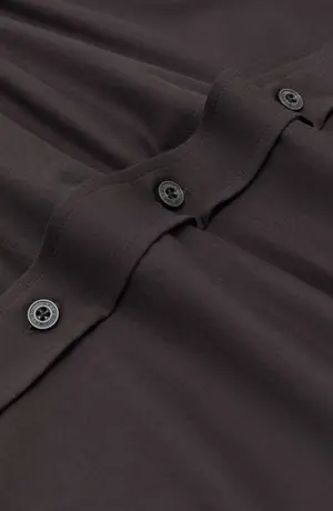 REISS Monaco Slim Fit Stretch Jersey Shirt - Dark Brown