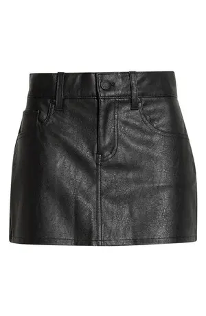 DAZE Fever Faux Leather Miniskirt - Black