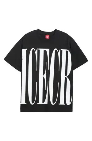 ICECREAM Chai Cotton Graphic T-shirt - Black