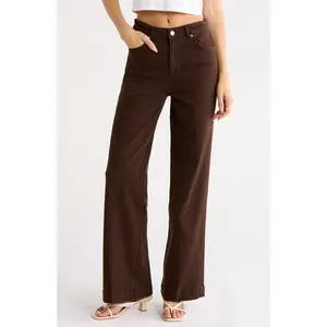 REFORMATION Bex Super Stretch High Waist Wide Leg Jeans - Mole