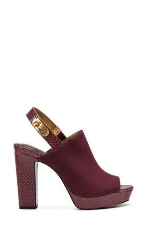 Donna Karan New York Serenity Slingback Platform Sandal - Blk Cherry