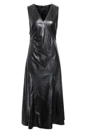 Proenza Schouler Kenza V-neck Leather Dress