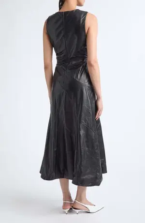 Proenza Schouler Kenza V-neck Leather Dress