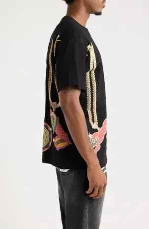 ICECREAM Ginger Cotton Graphic T-shirt - Black