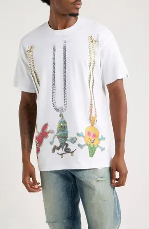 ICECREAM Ginger Cotton Graphic T-shirt - White
