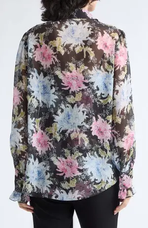 Cinq À Sept Phebe Ikat Dahlia Ruffled Top