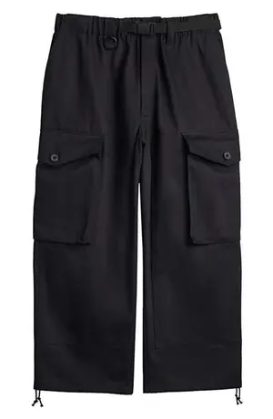 Y3 Cotton Twill Cargo Pants - Black