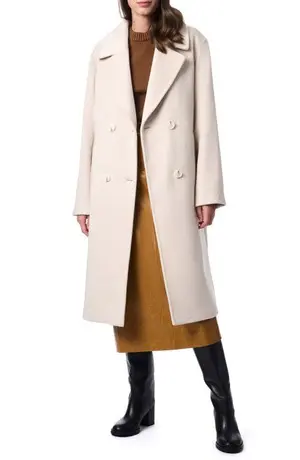 Bernardo Relaxed Wool Alpaca Blend Coat - Putty