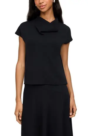 Spanx Draped Neck Tee - Very Black