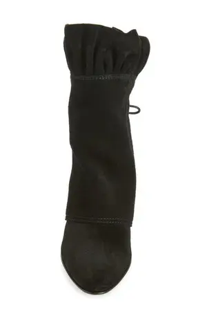 Chloé Anouk Ruffled Suede Ankle Boot - Black