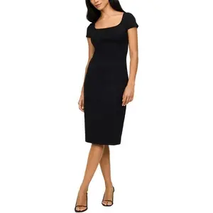 Spanx Ponte Cap Sleeve Midi Dress - Classic Black