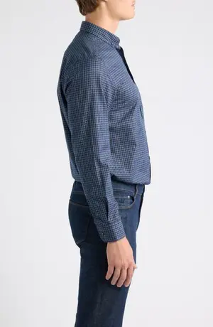 Johnston & Murphy Ovation Grid Non-iron Cotton Button-up Shirt