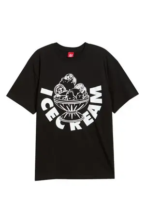 ICECREAM Rose Graphic T-shirt - Black