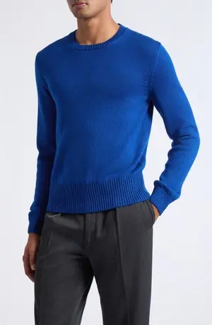 J. MUESER Chunky Merino Wool Sweater - Blue