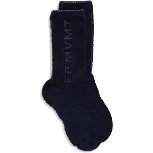 Free People Recovery Cotton Blend Terry Crew Socks - Midnight
