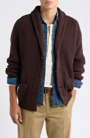 ROWING BLAZERS Cotton Fisherman Shawl Cardigan