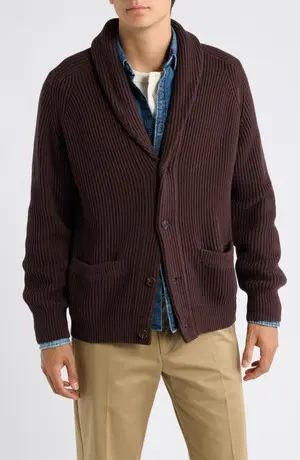 ROWING BLAZERS Cotton Fisherman Shawl Cardigan