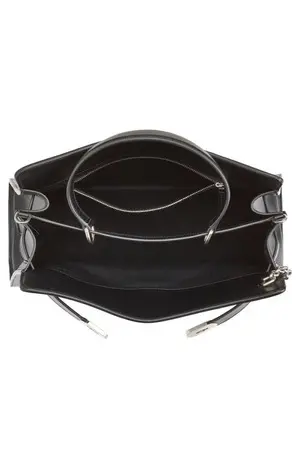 Alexander McQueen Locke Leather Top Handle Bag - Black/grey