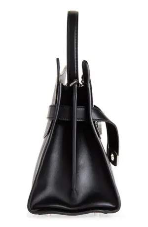 Alexander McQueen Locke Leather Top Handle Bag - Black/grey