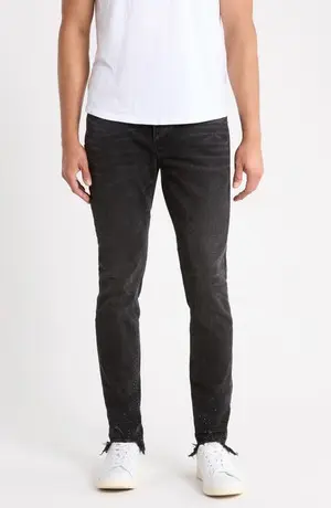 PURPLE BRAND High Contrast Bling Skinny Jeans - Black