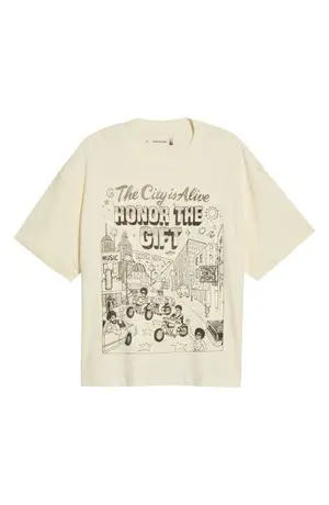HONOR THE GIFT The City Is Alive Cotton Graphic T-shirt - Bone