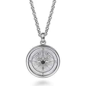 Gabriel & Co. Polaris Black Spinel Compass Necklace - Sterling Silver