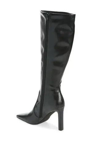 Jeffrey Campbell Spiraling Faux Leather Knee High Boot - Black
