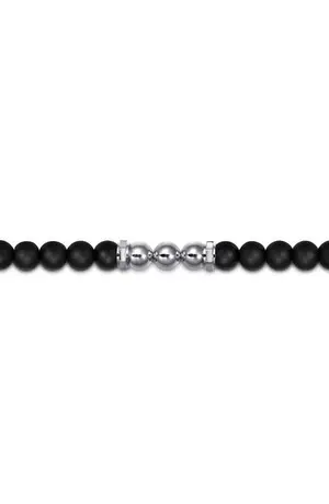 Gabriel & Co. Bujukan Sterling Silver & Onyx Beaded Bracelet