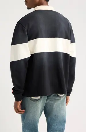 ICECREAM Ginger Stripe Cotton Polo Sweatshirt