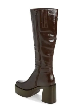 Jeffrey Campbell The-band Knee High Leather Boot - Coffee