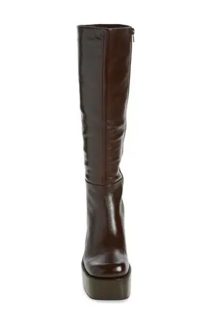 Jeffrey Campbell The-band Knee High Leather Boot - Coffee