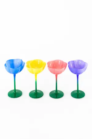 JEANNE FITZ Ombre Flower Coupes, Assorted Colors