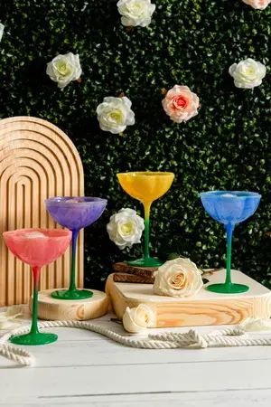 JEANNE FITZ Ombre Flower Coupes, Assorted Colors